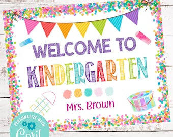 Kindergarten Classroom Decor Door Sign Welcome Teacher - Etsy