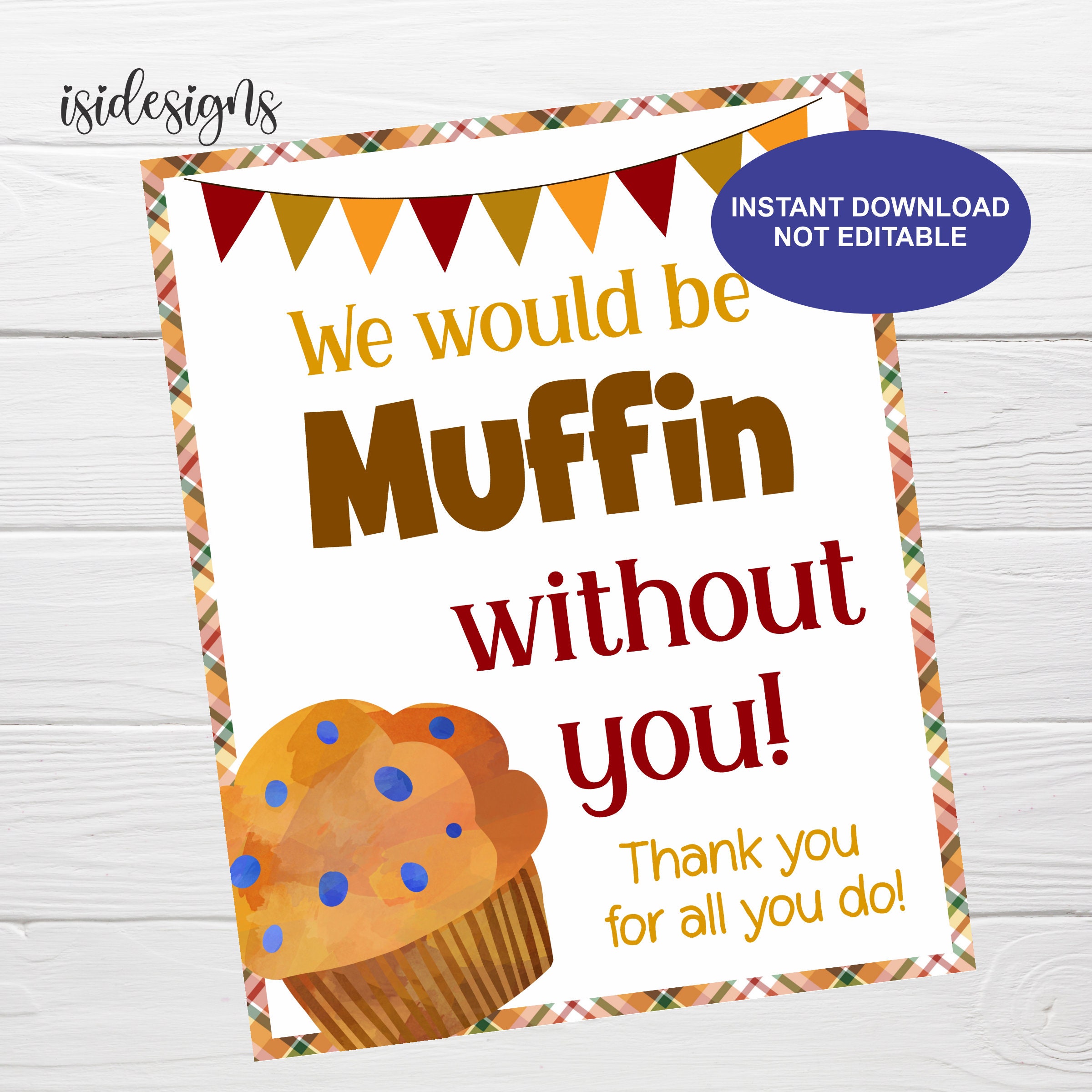 Muffin Appreciation Sign Fall Appreciation Staff Employee - Etsy