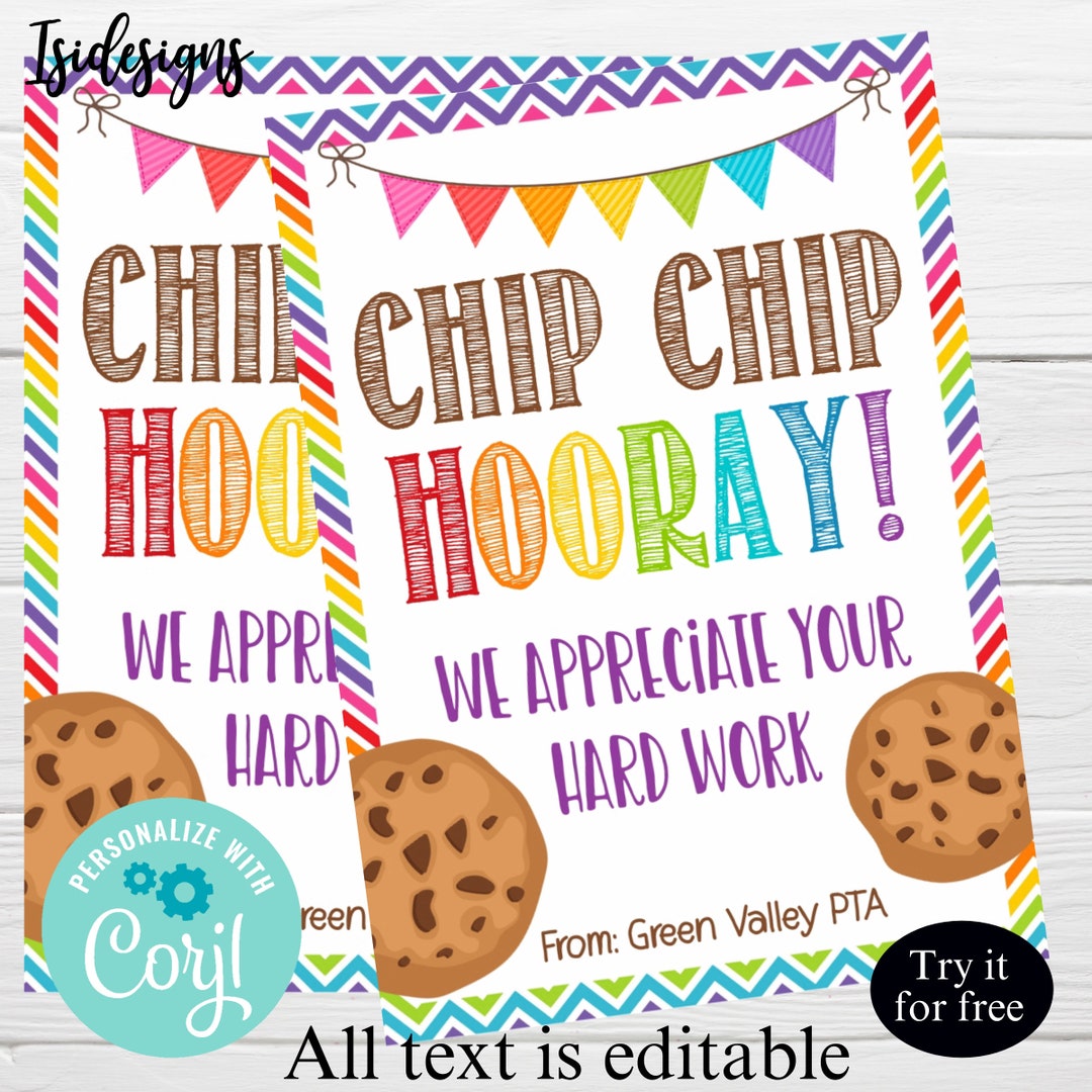 Cookie Thank You Gift Tags, Teacher Week Editable Tags, Staff Nurse ...