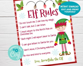 Elf Reminder Rules - Etsy