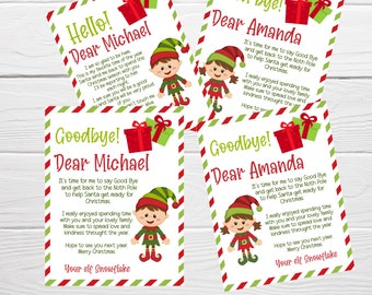 Elf Arrival & Departure Letters - Etsy