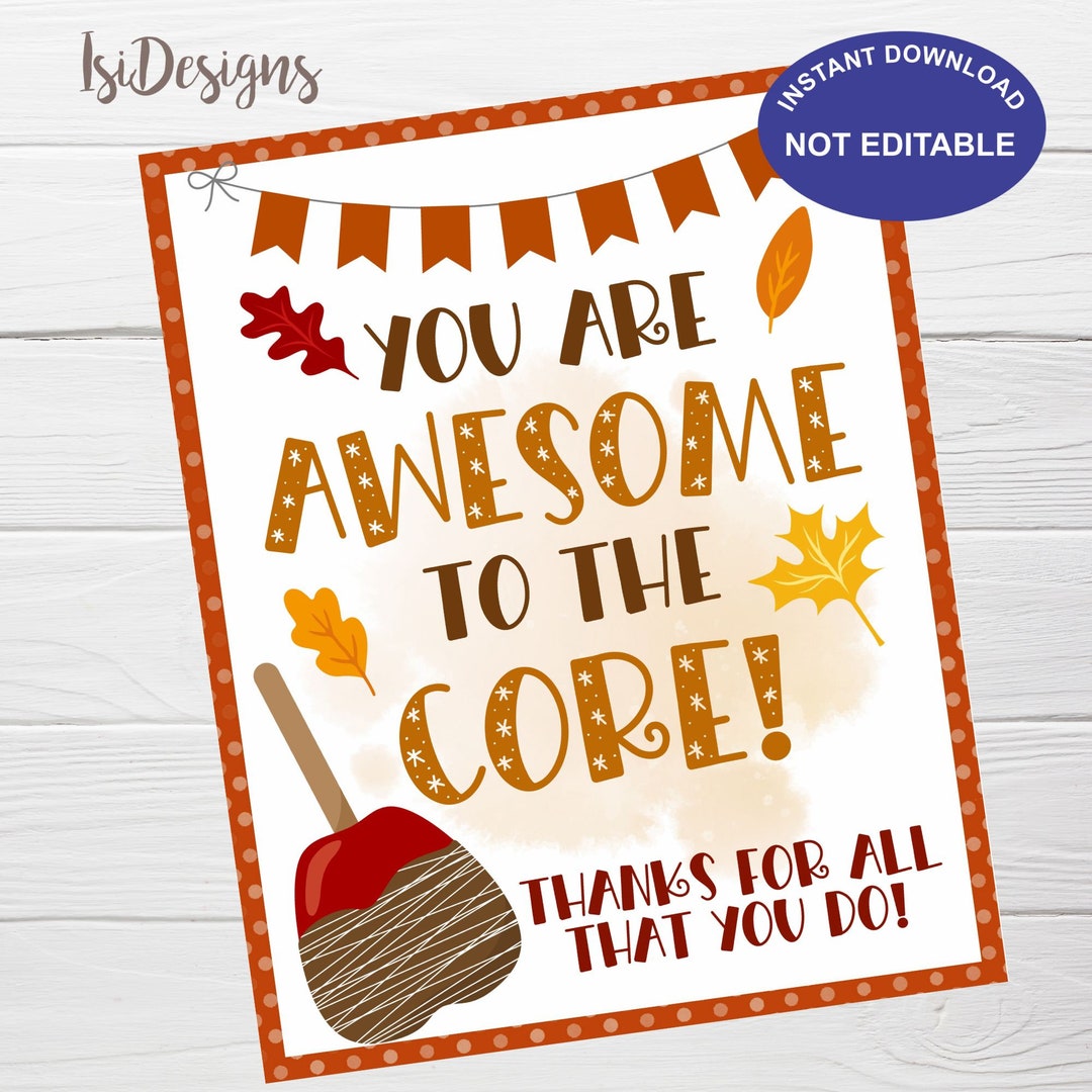 You Are Awesome to the Core, Holiday School PTA PYO Teacher Employee ...