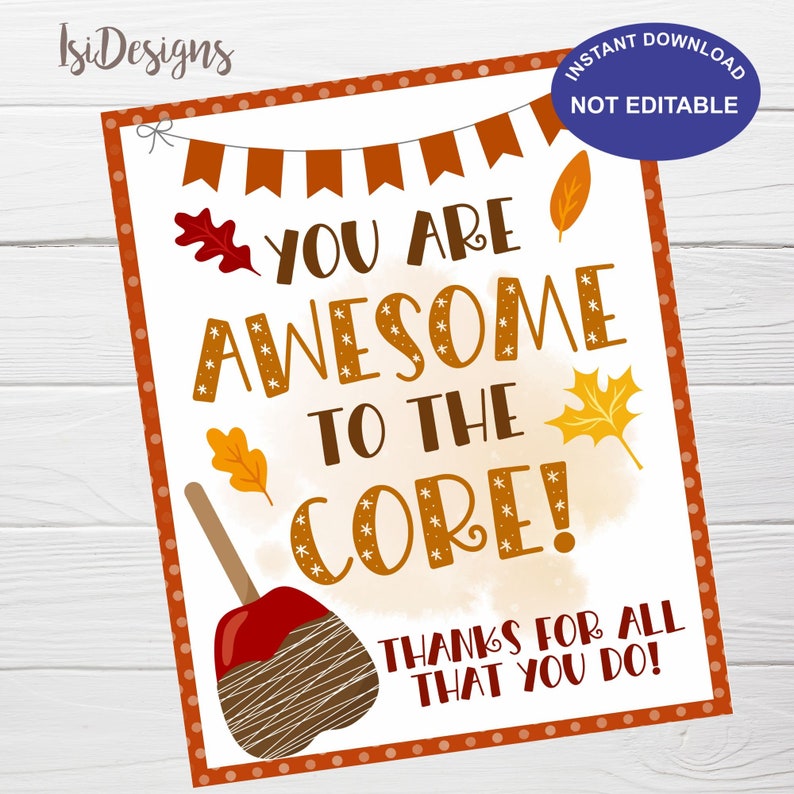 You Are Awesome to the Core, Holiday School PTA PYO Teacher Employee ...