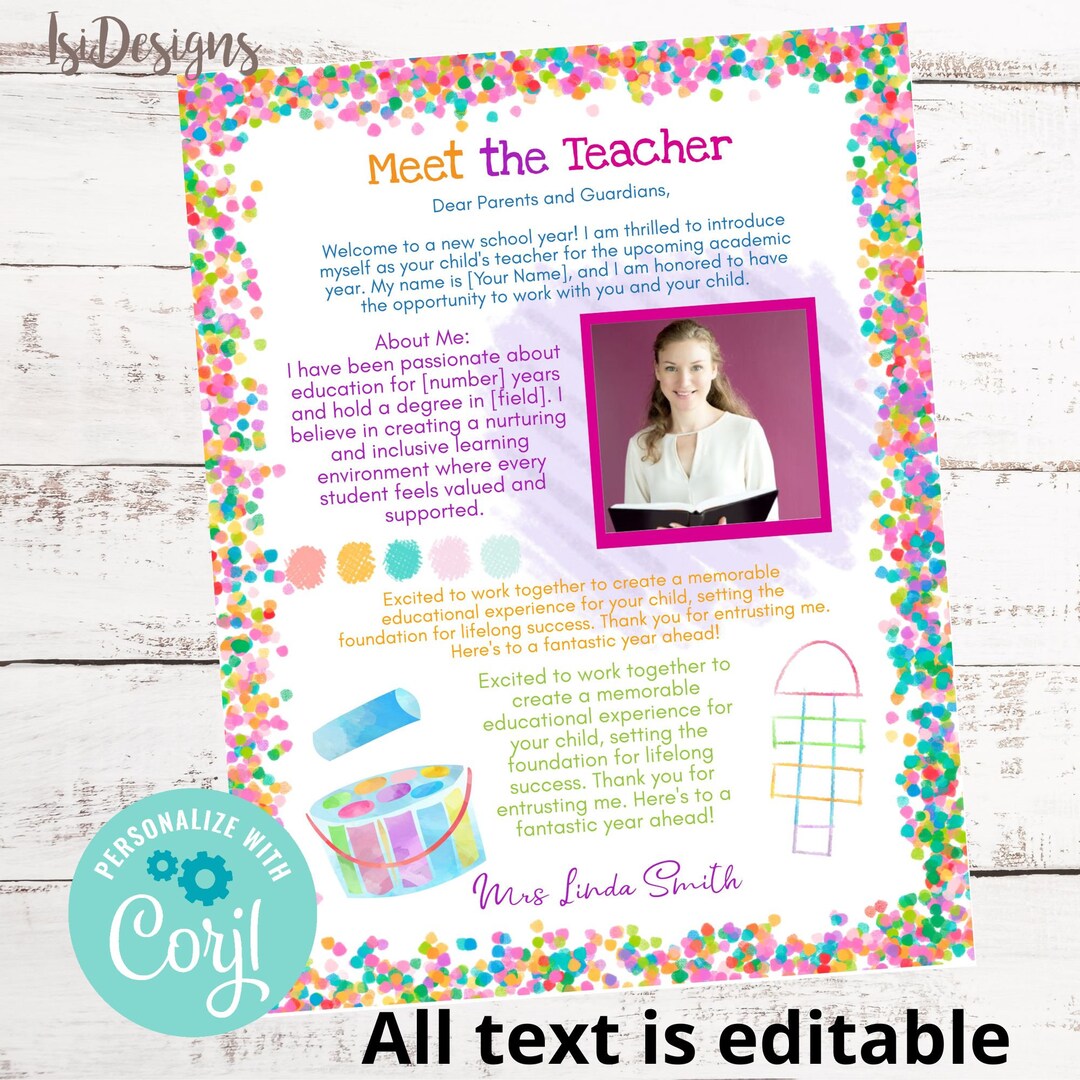 Editable School Newsletter, Meet the Teacher Template, Back to School ...
