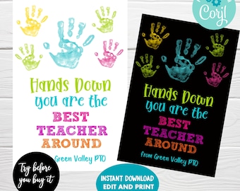 Hands Down Best Teacher | Etsy