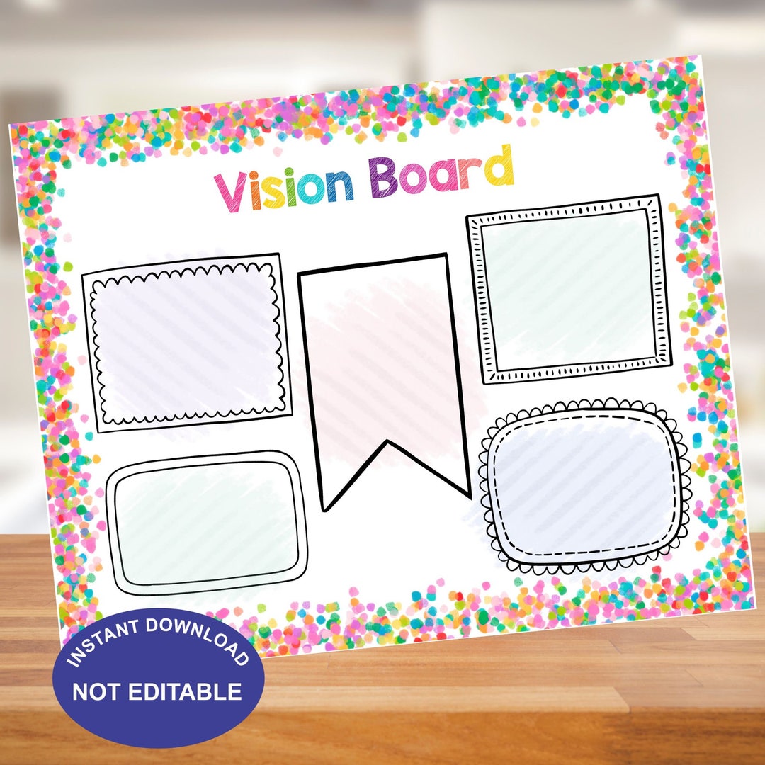 Kids Vision Board, Printable Goal Board, Easy Vision Board ...