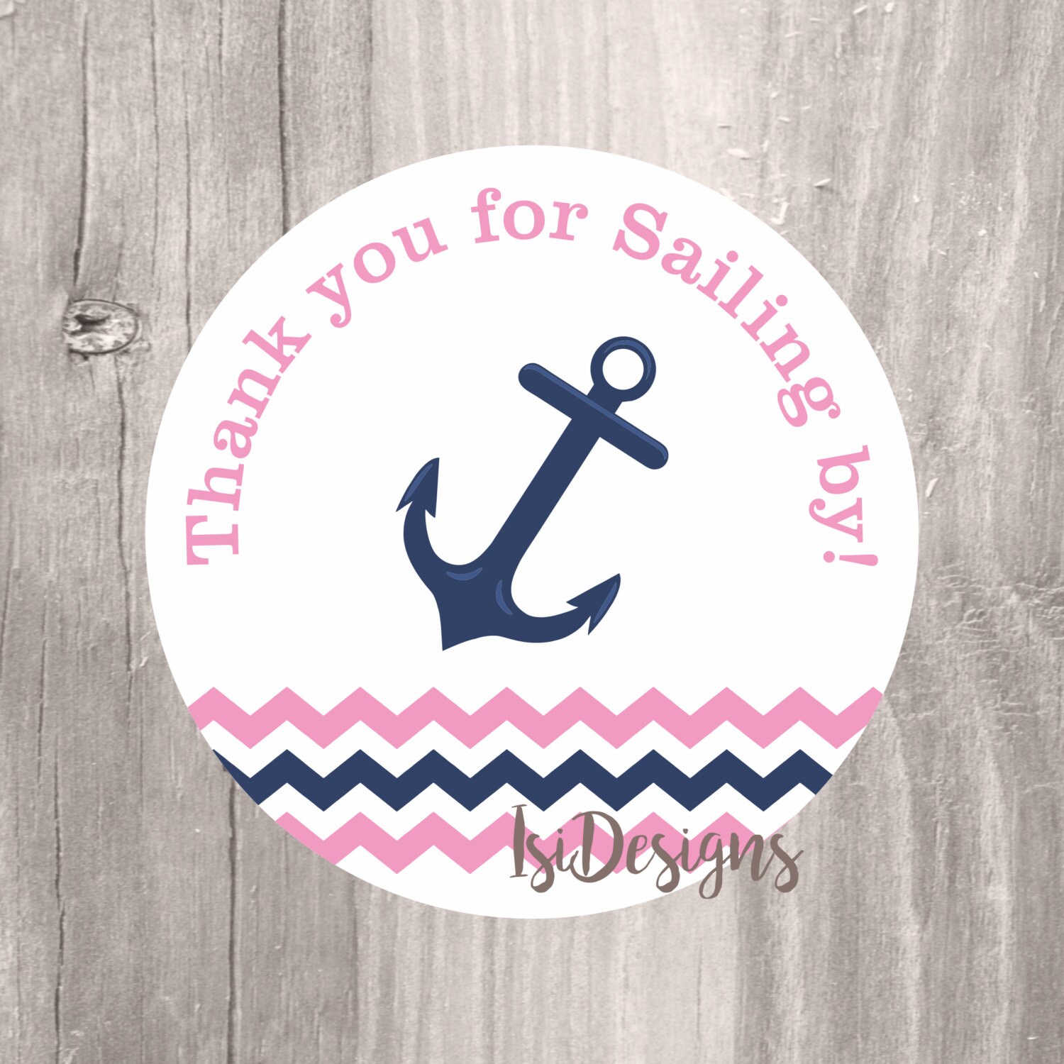 Pink Nautical Thank You Tags Printable Nautical Pink and Navy | Etsy
