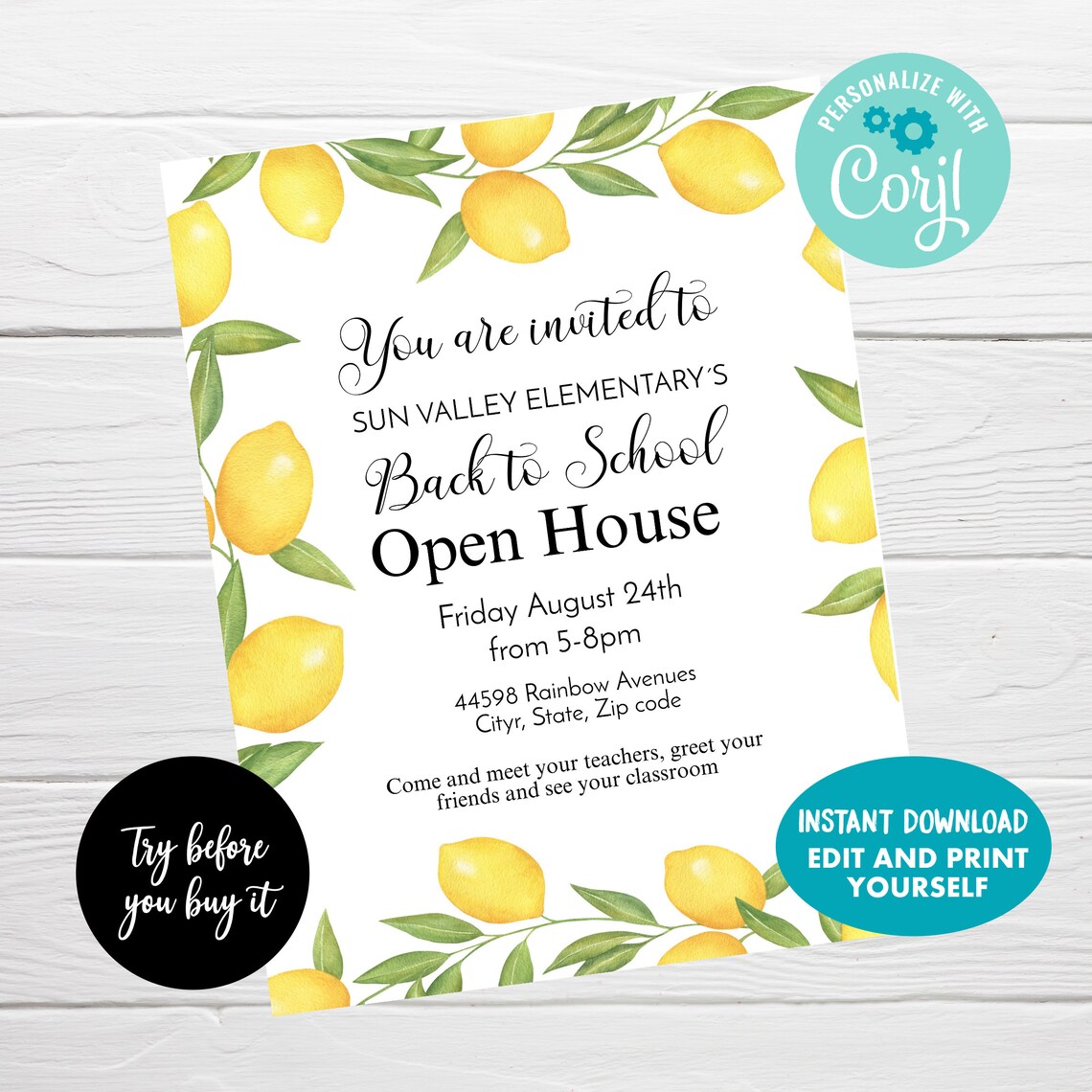 Open House Back to School Invitation Editable Open House - Etsy