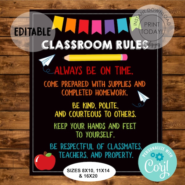 Classroom Rules - Etsy