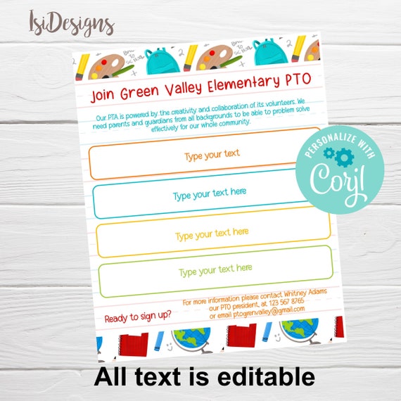 Reasons to Join PTO Editable Newsletter, Instant download, Volunteer ...