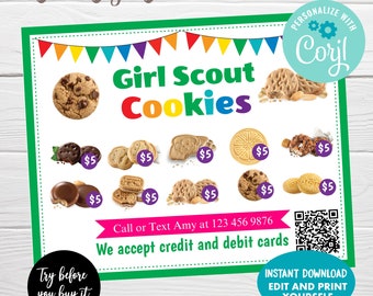EDITABLE Cookie Booth Sign Digital File Troop Leader Cookie - Etsy