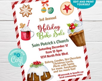 Christmas Bake Sale Flyer - Etsy