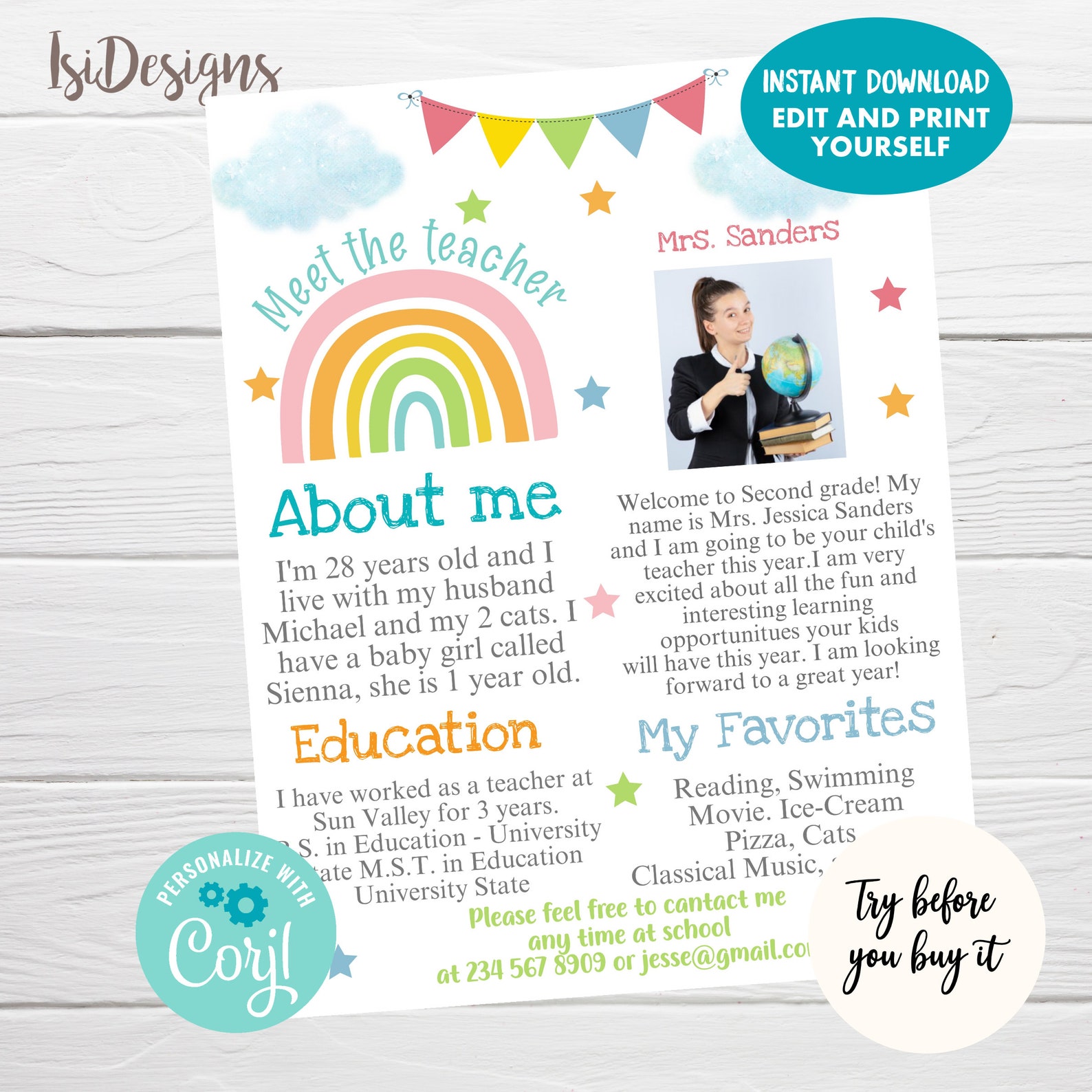 Back to School Editable Meet the Teacher Newsletter, Open House ...