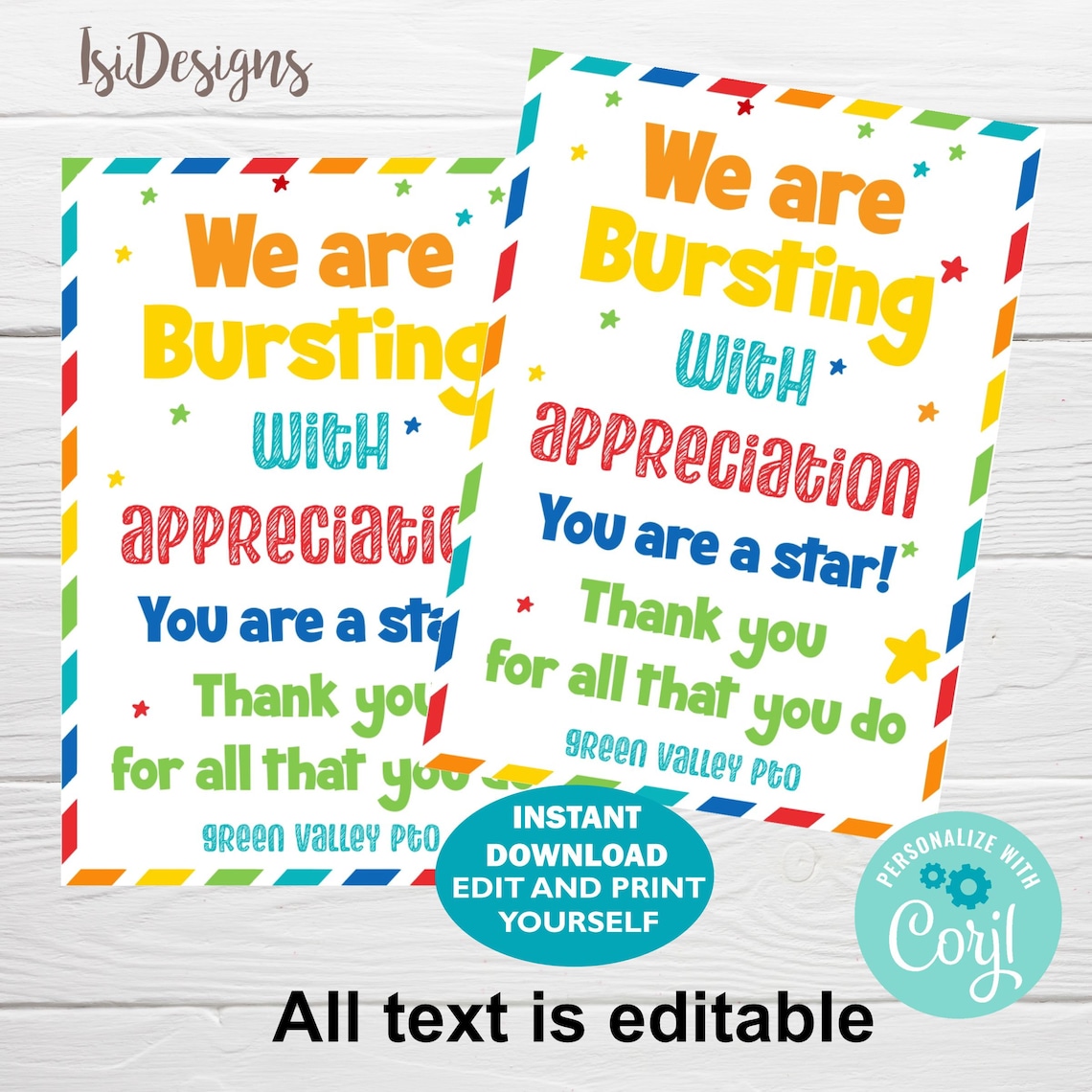Bursting With Appreciation Gift Tag Teacher Nurse Staff - Etsy