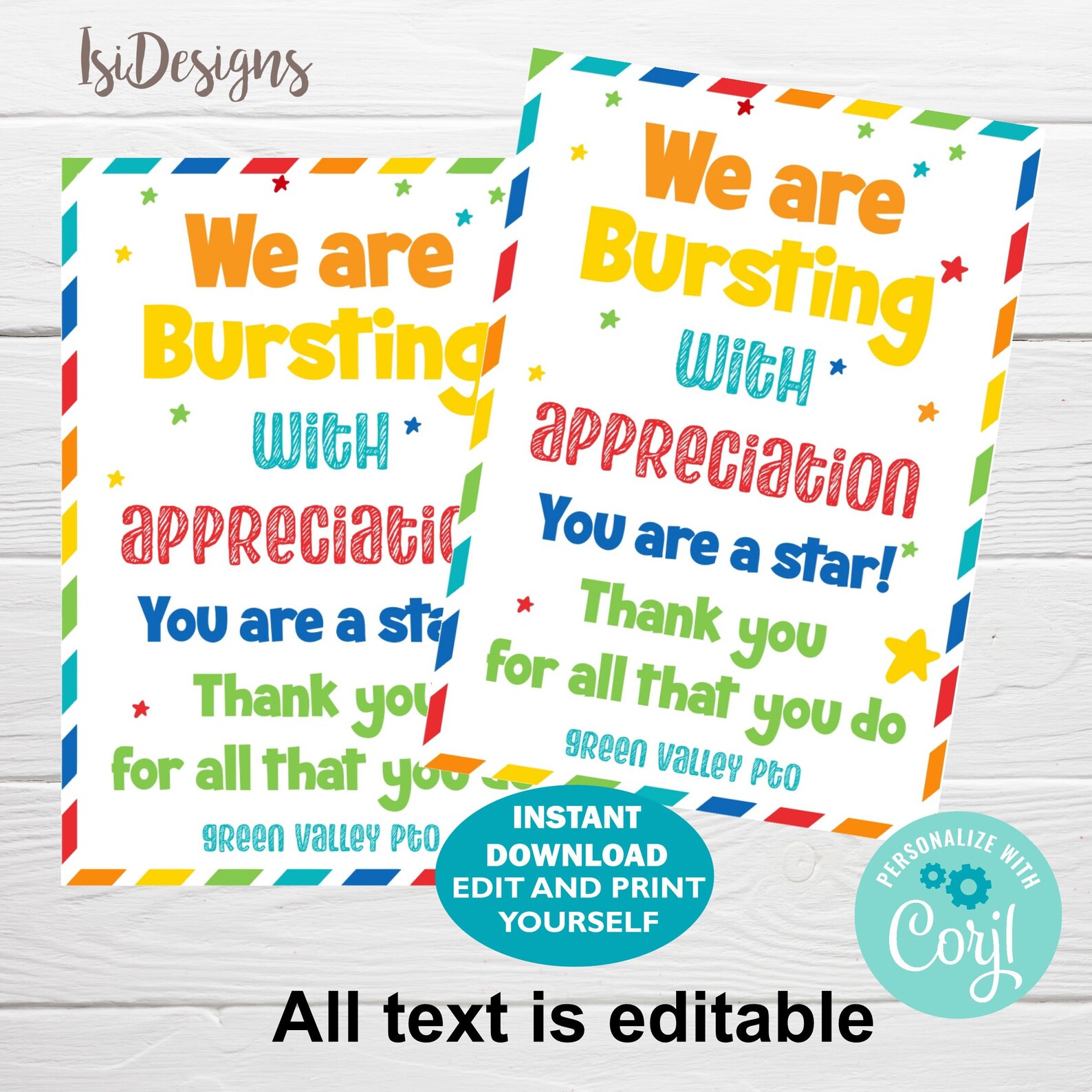 Bursting With Appreciation Gift Tag Teacher Nurse Staff - Etsy