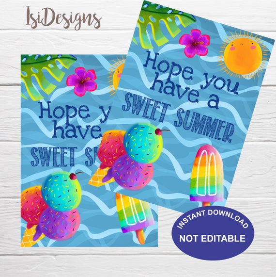 Summer Favor Tags, Instant Download, Have a Sweet Summer Gift Tags ...
