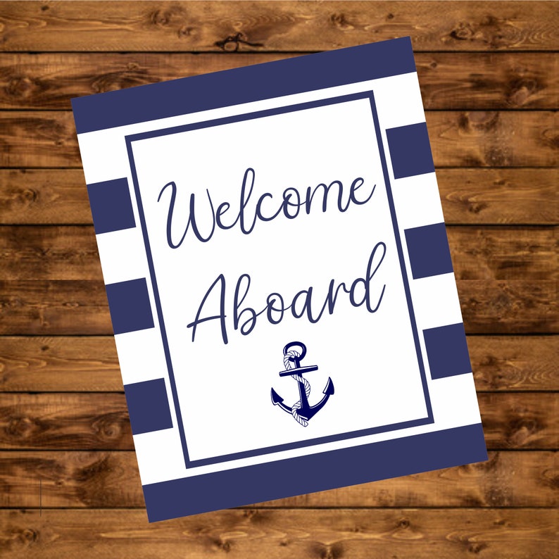 Nautical Baby Shower Signs, Printable Nautical Navy Anchor Signs ...