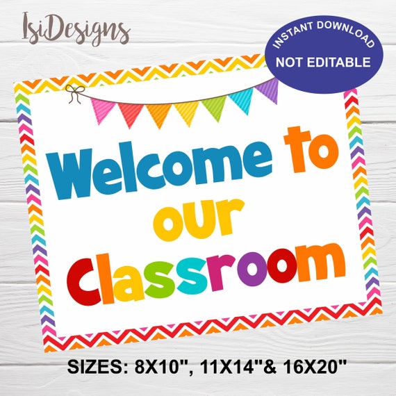 Welcome to our Classroom Printable Sign, Instant Download, Back to ...