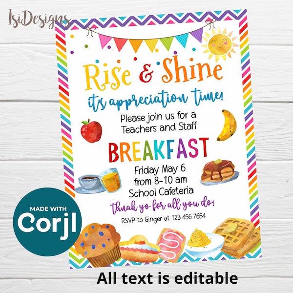 Employee Appreciation Breakfast Invitation - Etsy