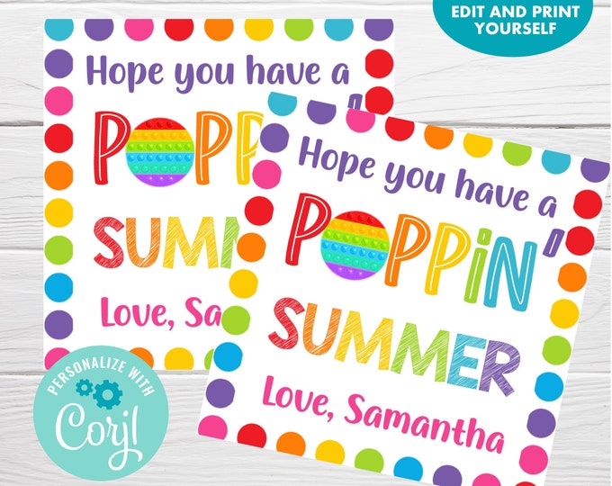 Write Your Own Name: Have a Poppin' Summer Pop It Bracelet Teacher ...