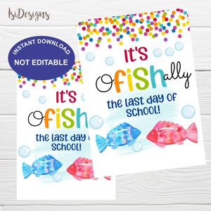 It’s O-fish-ally Summer Printable Gift Tags | End of School Year Tag ...