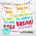 Teacher Appreciation Gift Tag, You Deserve a Break, Editable Candy Gift ...