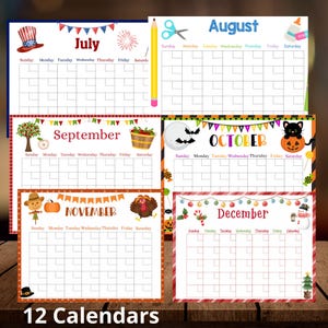 Printable Kids Calendar | Homeschool Calendar | Daycare Schedule ...