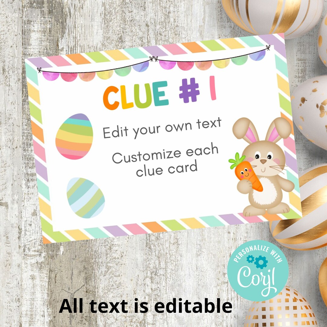 Easter Morning Activity for Kids, Editable Easter Egg Hunt Game PDF ...