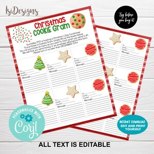 Christmas Cookie Gram, PTO / PTA School Church Holiday Fundraiser ...