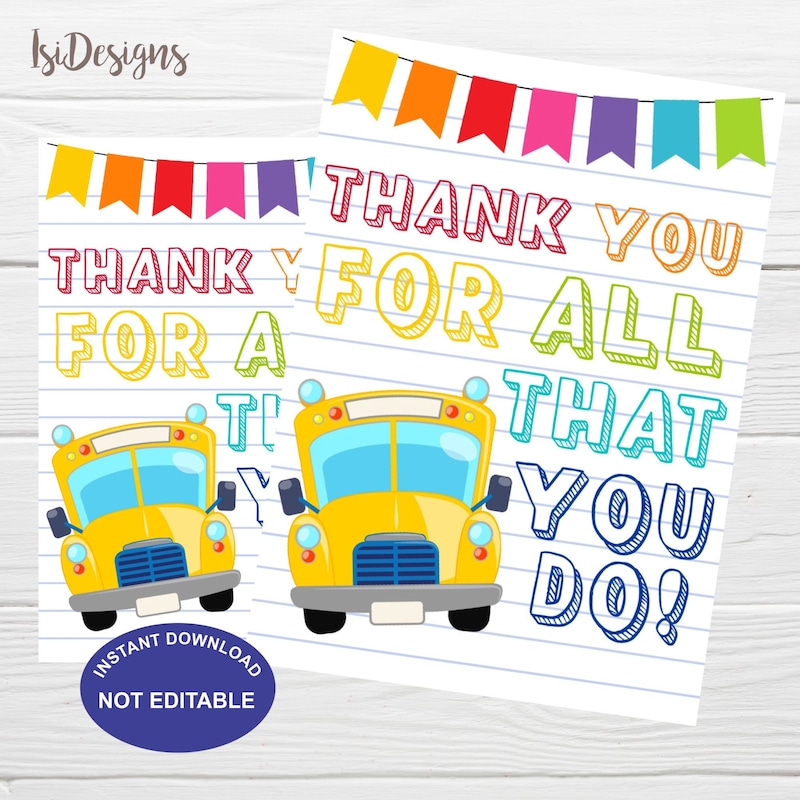 Bus Driver Thank You - Etsy
