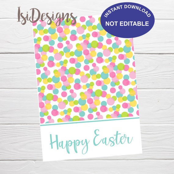 Easter Mini Cookie Card, Instant Download, Happy Easter Cookie Packing ...