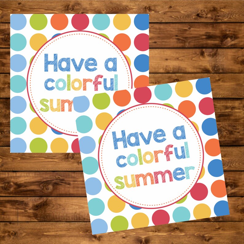Summer Favor Tags End of School Year Printable Tags Instant - Etsy