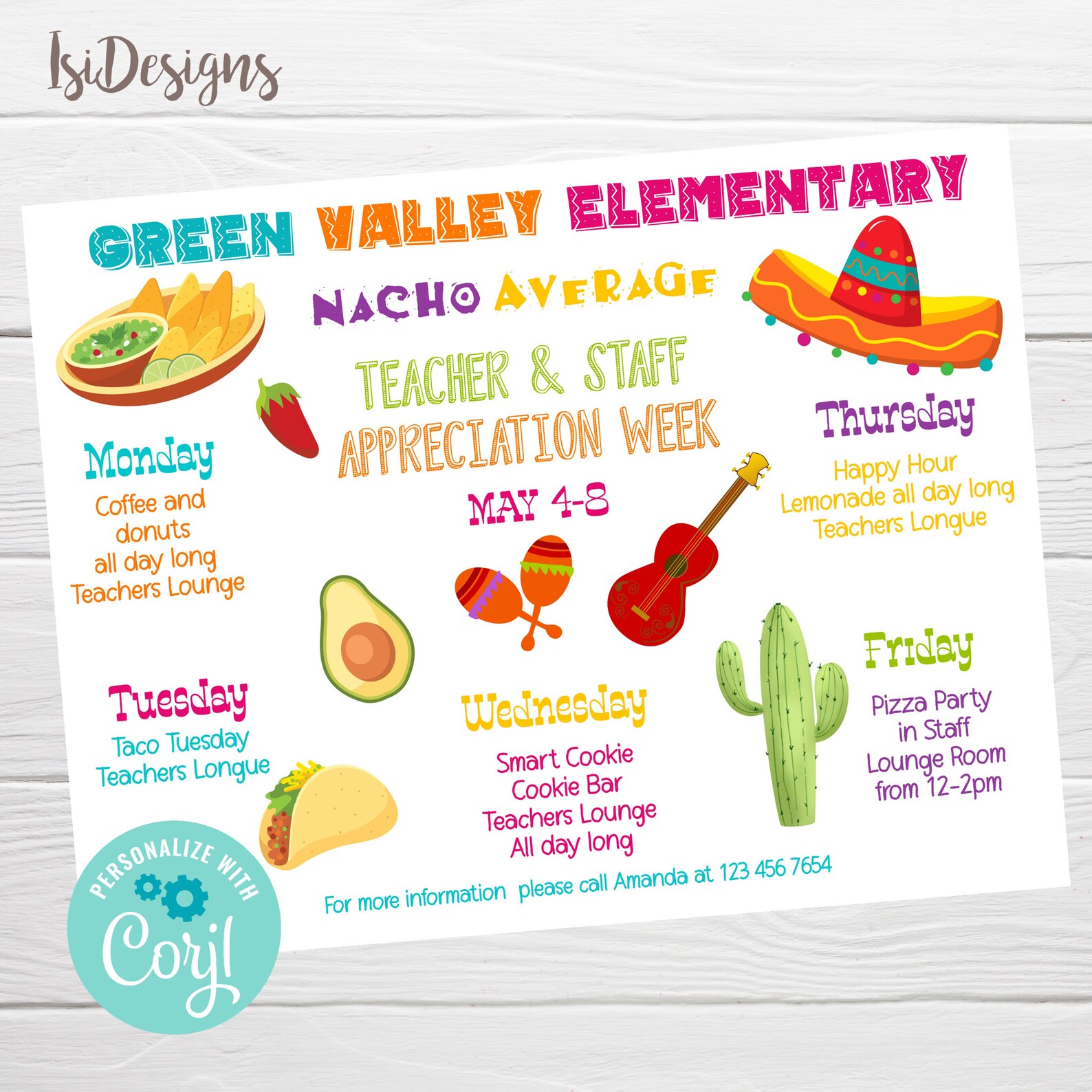 Nacho Average Teacher Appreciation Week Editable Flyer, Instant ...