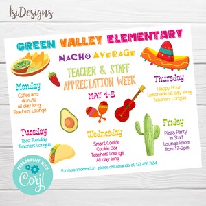 Nacho Average Teacher Appreciation Week Editable Flyer, Instant ...