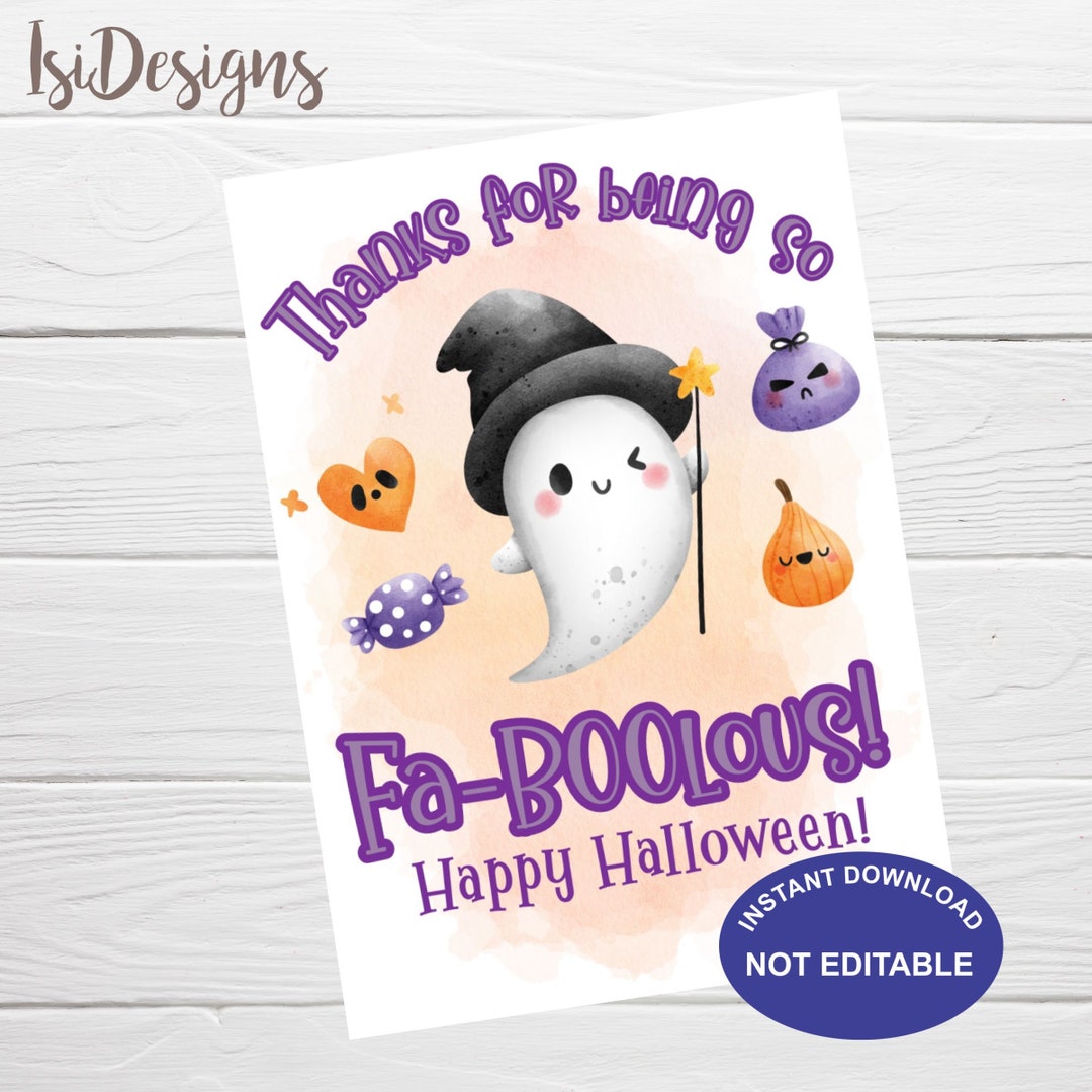 Halloween Thank You Tags, Appreciation Thank You for Being so Fabulous ...