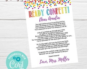 Digital Ready Confetti, Night Before School, First Day of School, Back ...