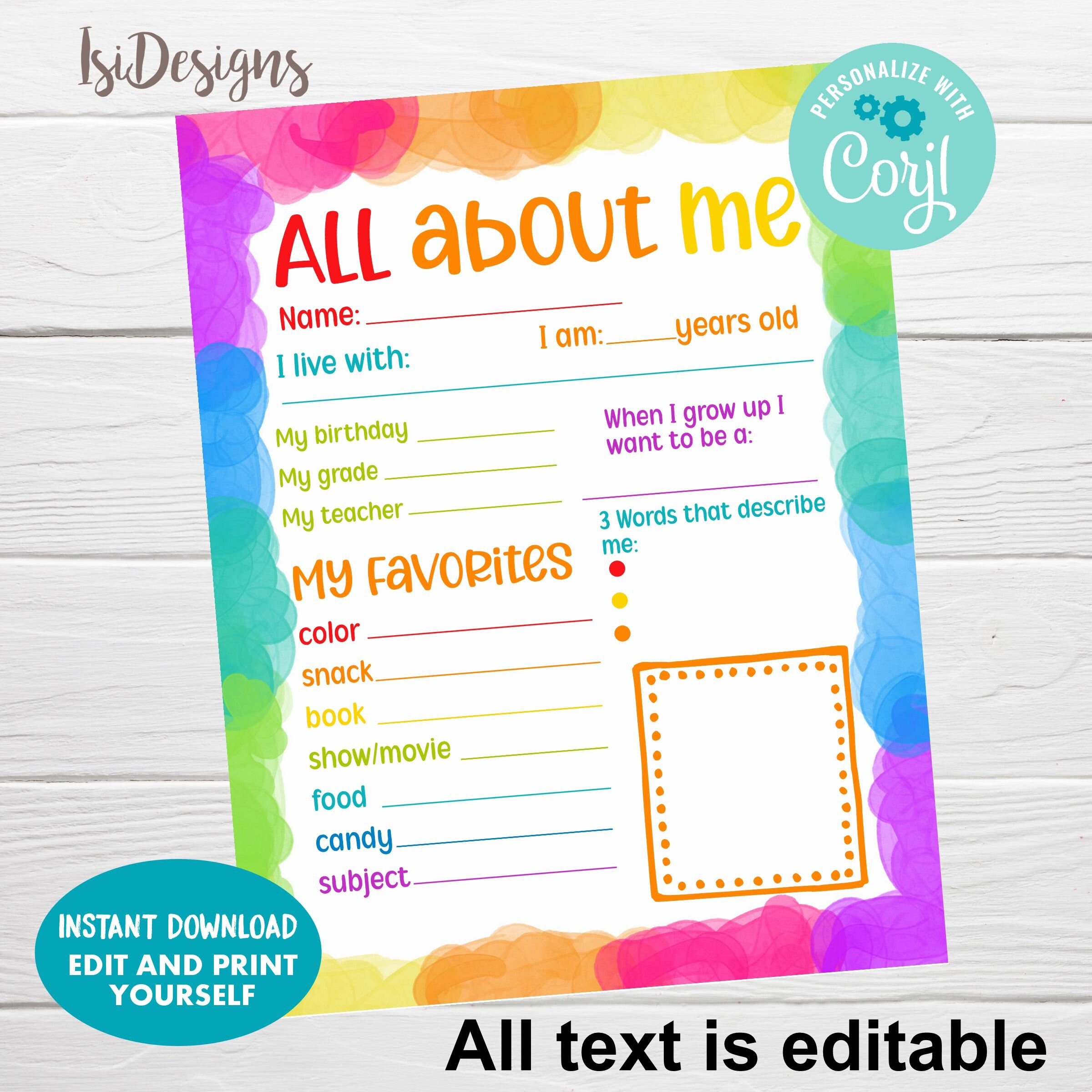 The Words All About Me