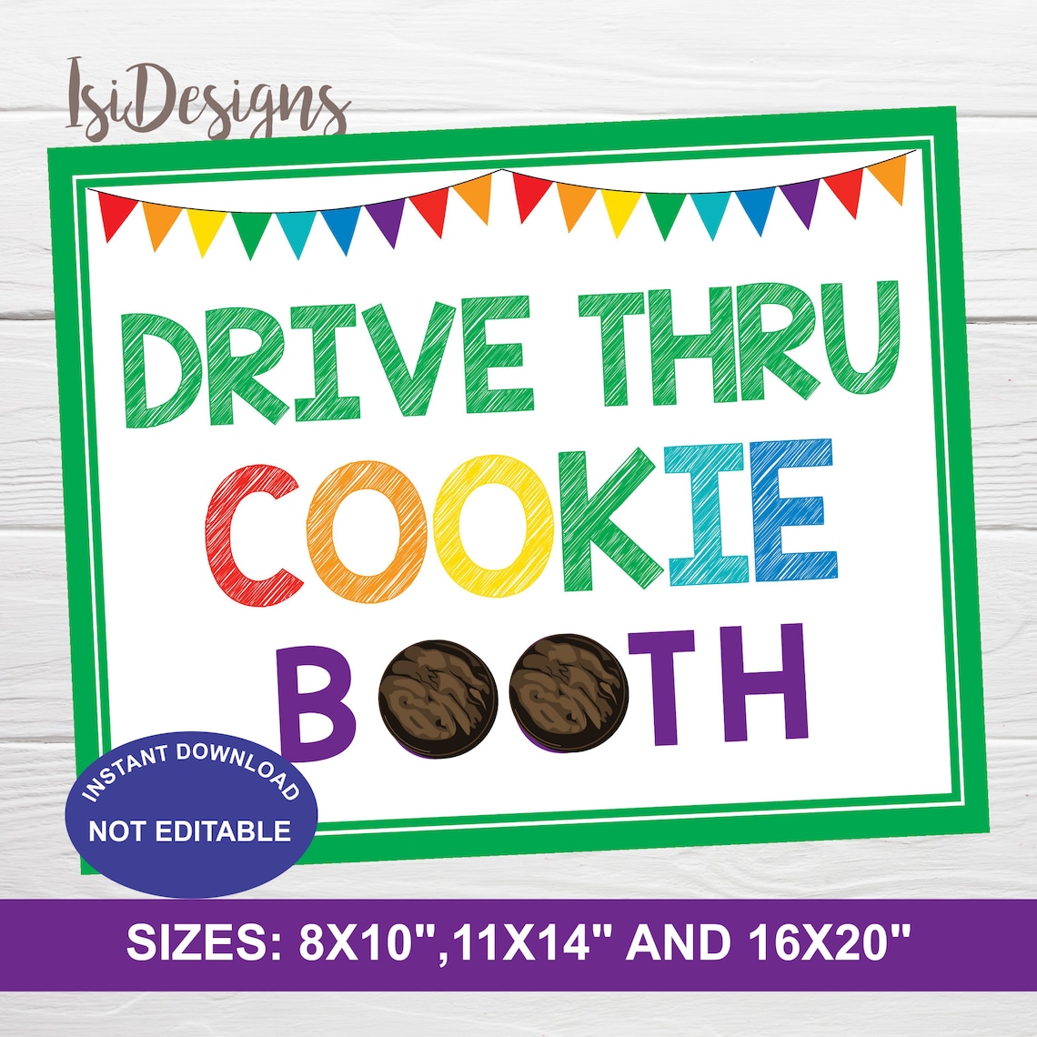Drive Thru Cookie Booth Sign Instant Download Girl Scout | Etsy