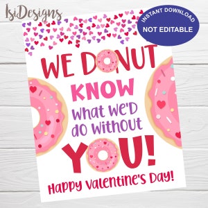 Donut Appreciation Sign, Instant Download, Donut Know What We Would Do ...