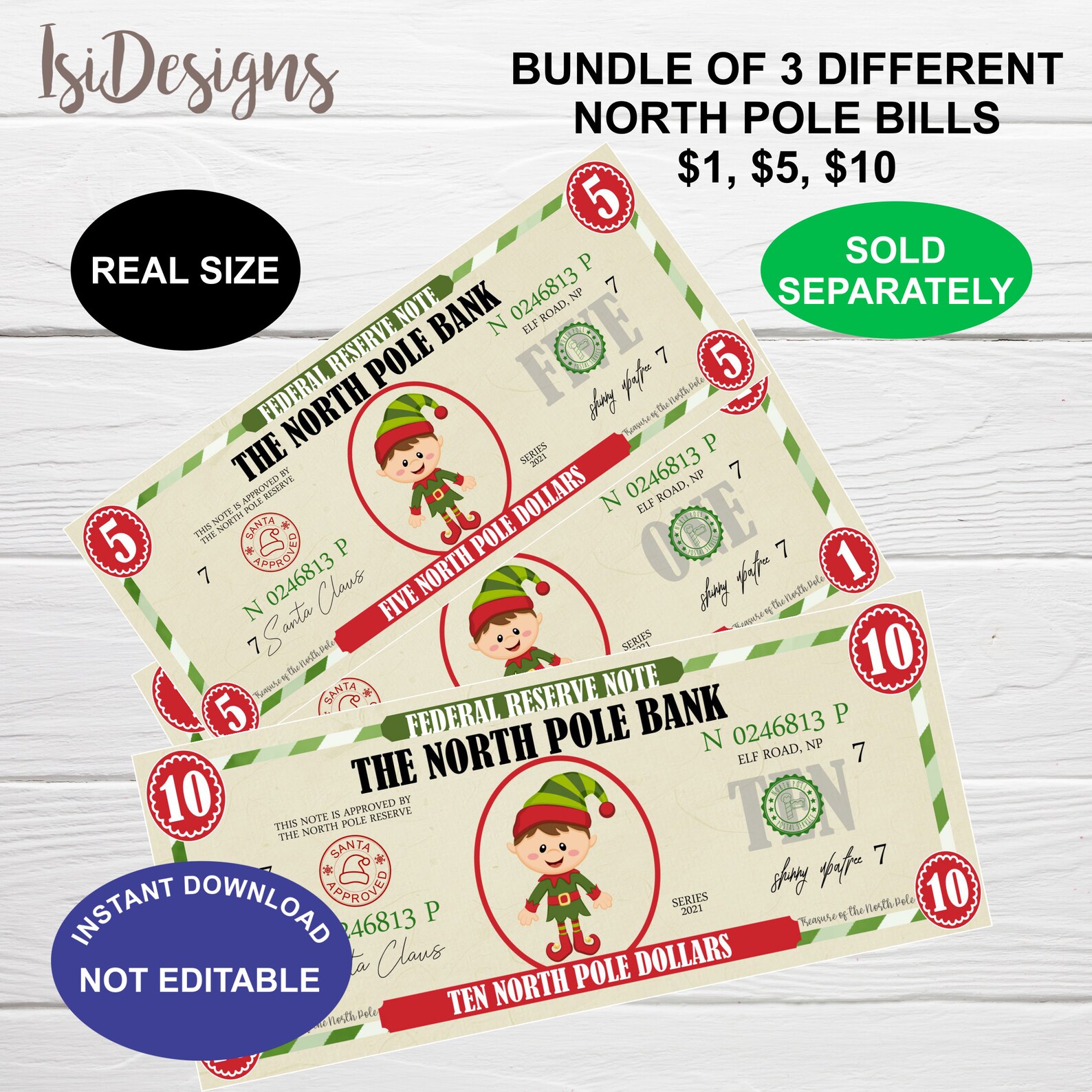 Printable North Pole Money Instant Download Holiday Elf | Etsy