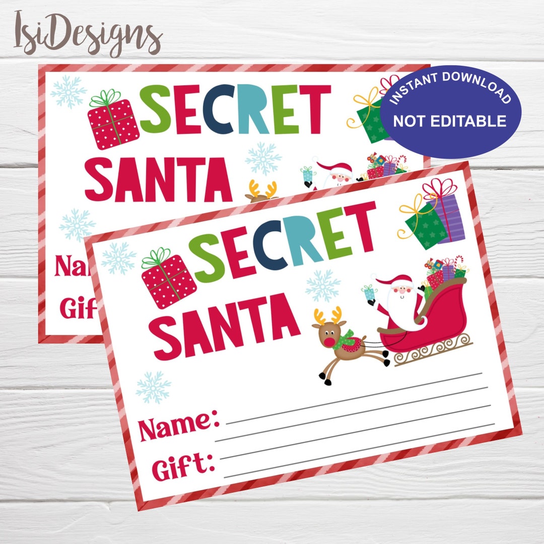Secret Santa Wish List, Secret Santa Gift Exchange Cards, Gift Swap ...