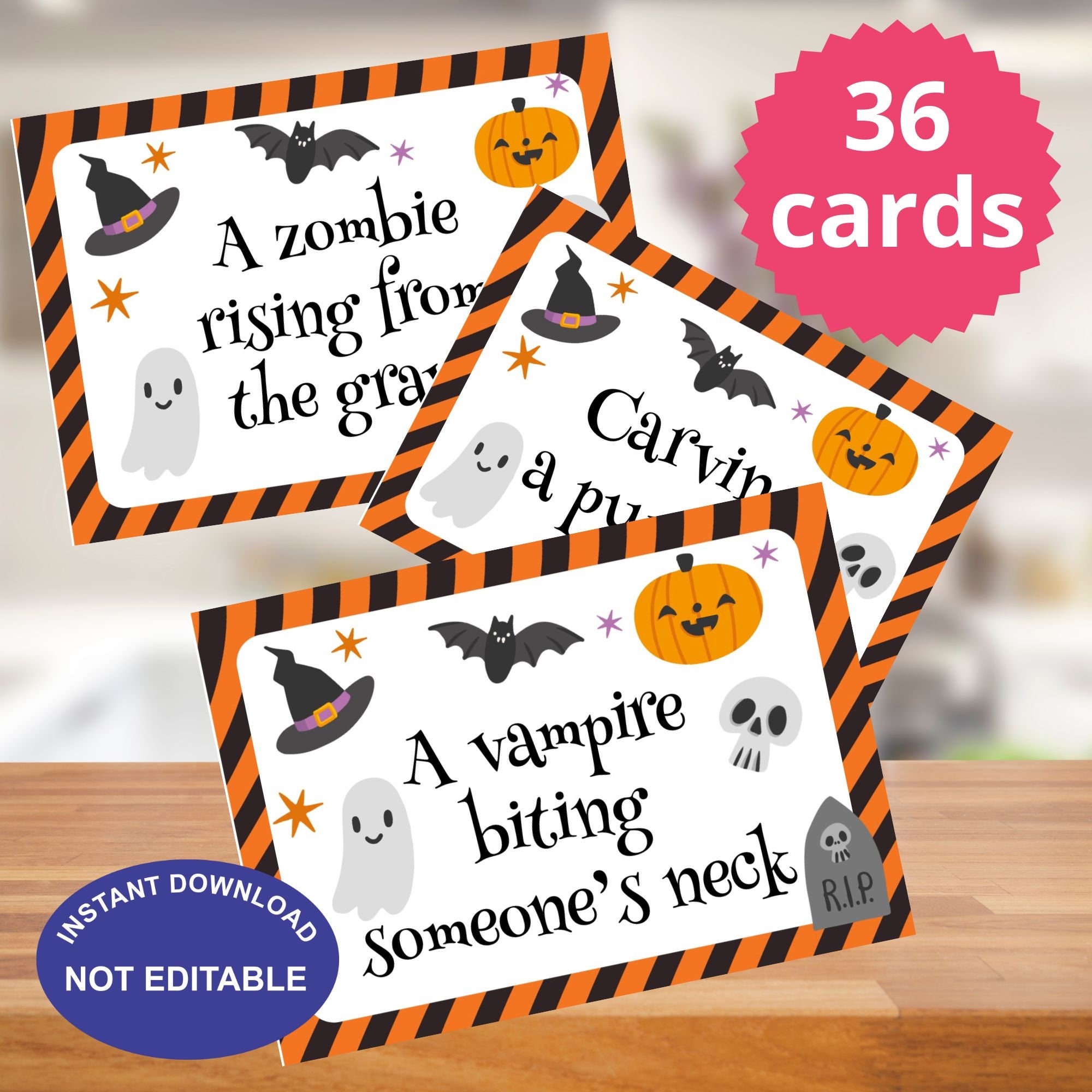 Spooktacular Halloween Charades Game Instant Download Printable Fun for ...
