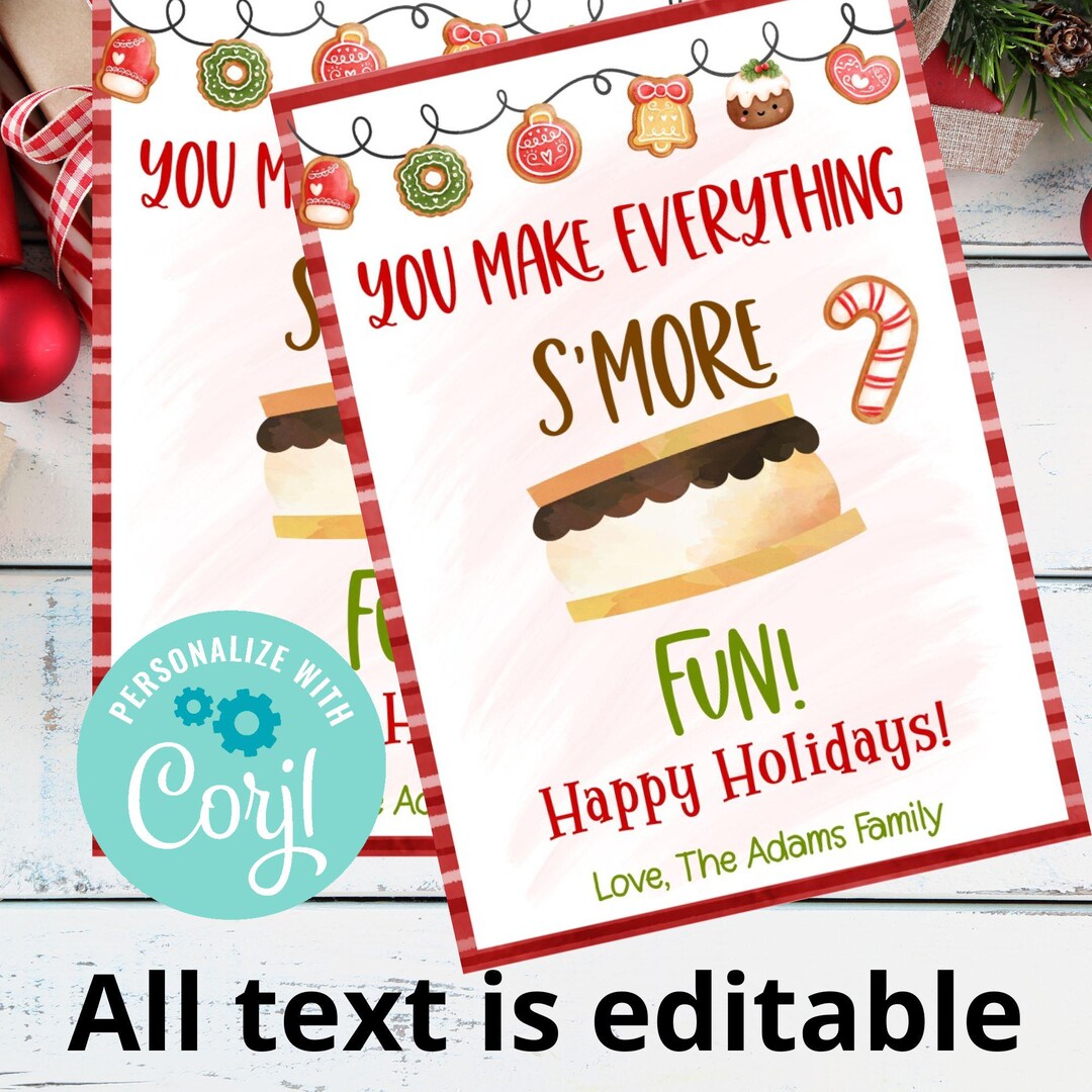 Editable Christmas Treat Bag Tags, Holiday Gift for Employees or Kids ...