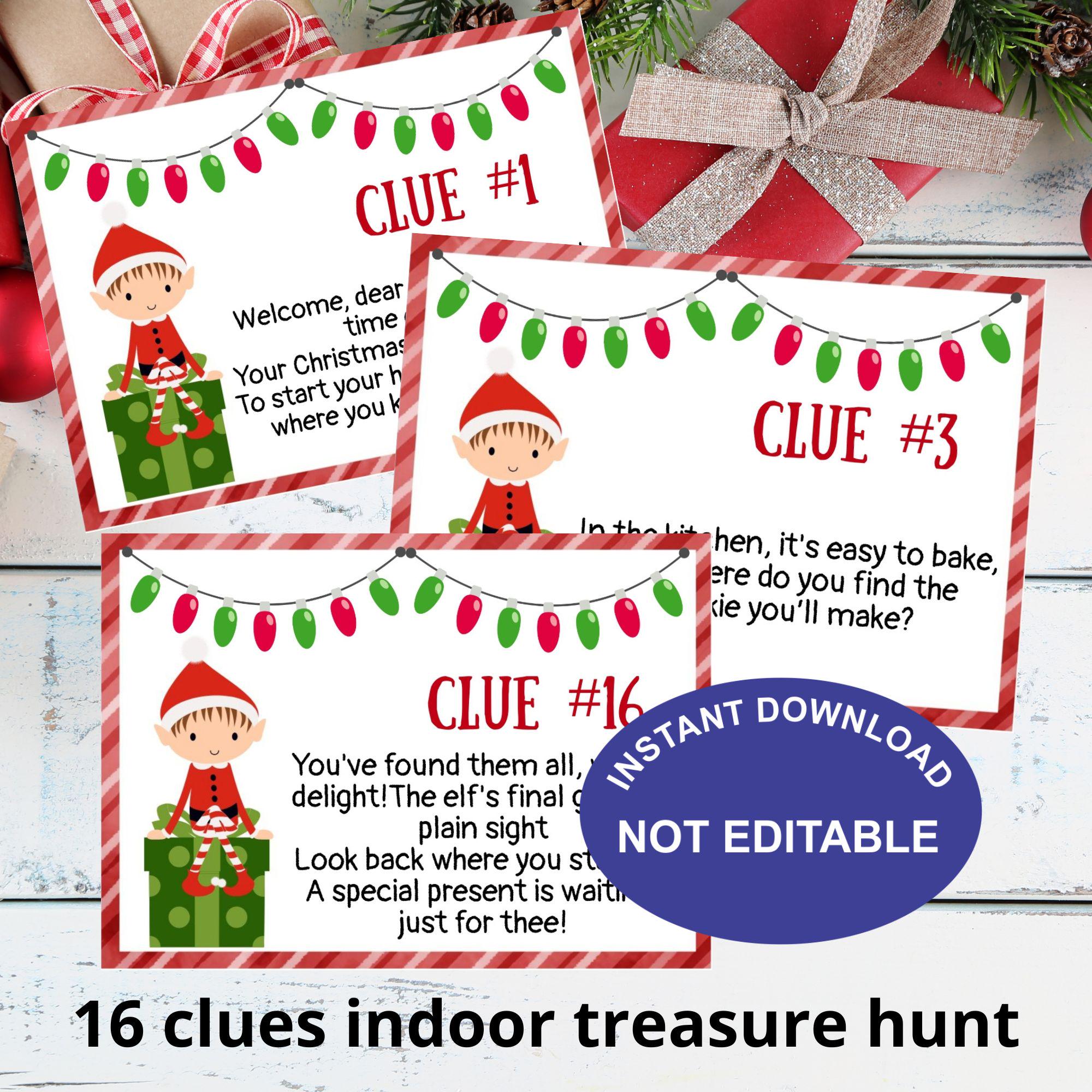Elf Arrival Treasure Hunt, Indoor Christmas Elf Activity, Printable Elf ...