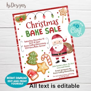 Holiday Bake Sale Flyer, Christmas Cookie Sale, Instant Download ...