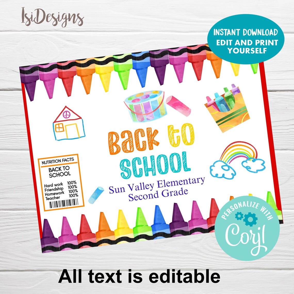 Back to School Editable Chip Bag Instant Download First Day - Etsy