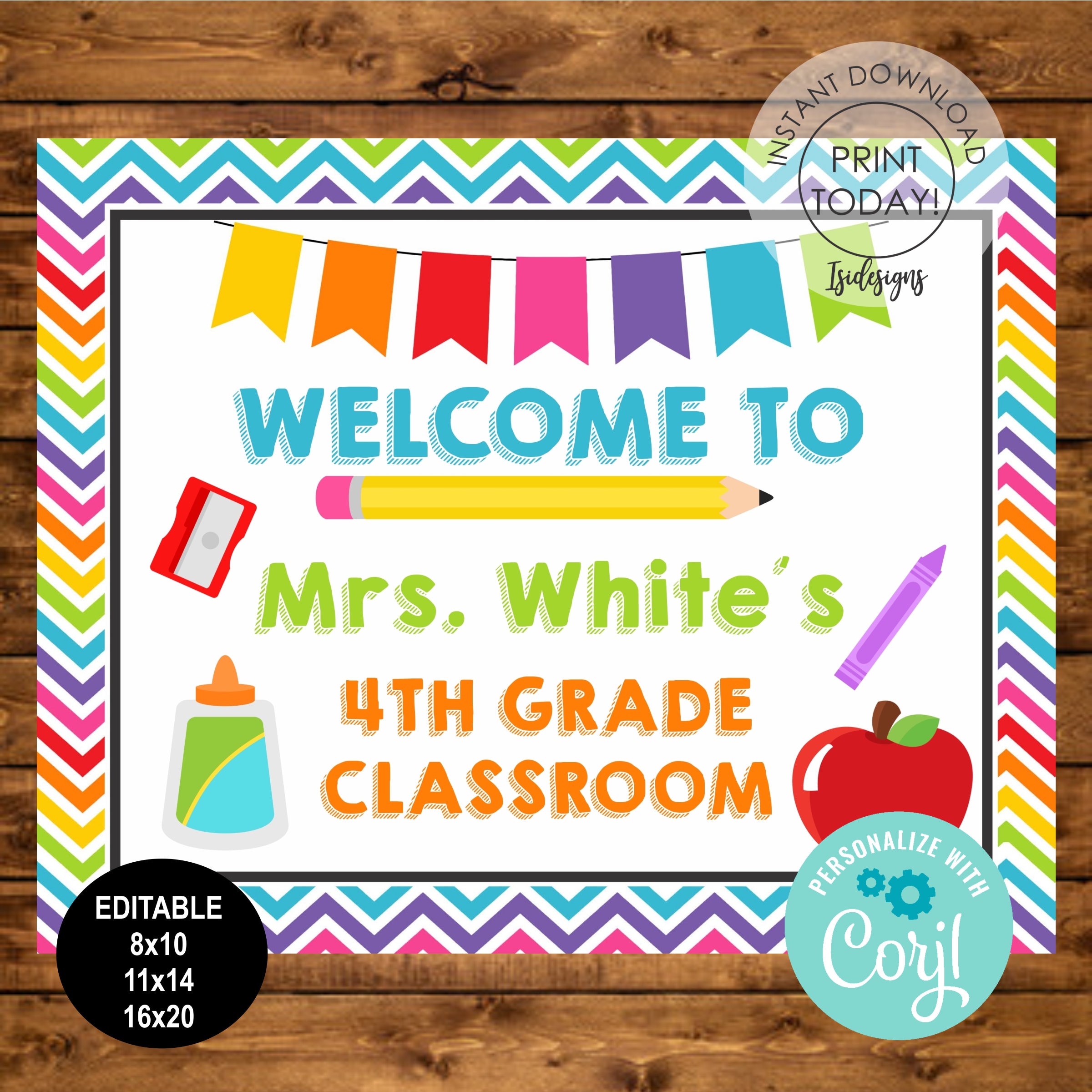 Editable Classroom Sign Instant Download Back to School | Etsy Australia