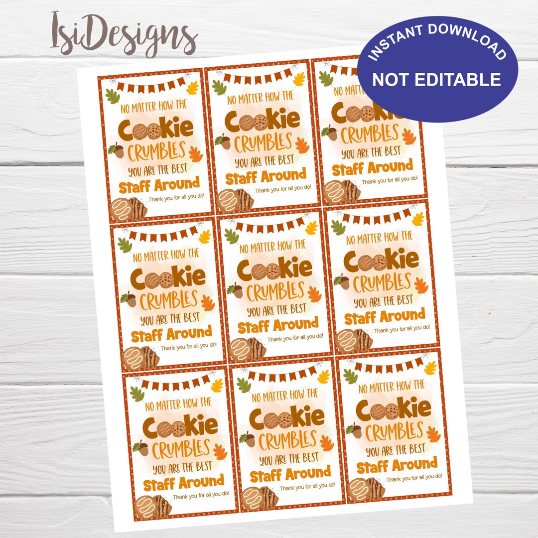 Fall Appreciation Thank You Tags, Download, Teacher PTO/PTA Nurse ...