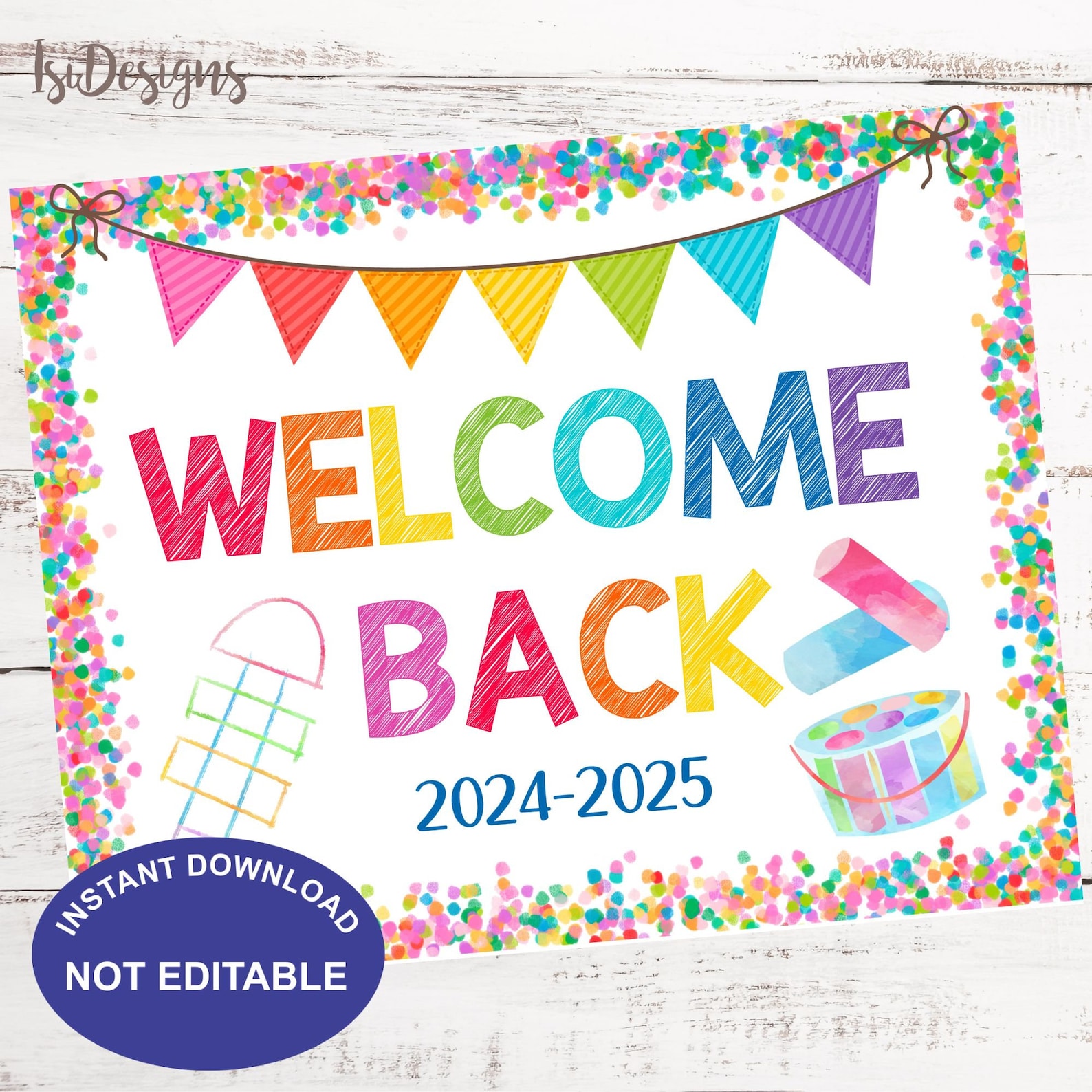 Welcome Back School Sign, Printable Kindergarten Preschool, Pre-k ...