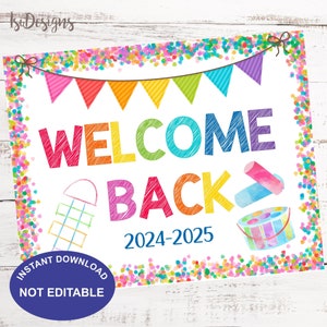 Welcome Back School Sign, Printable Kindergarten Preschool, Pre-k ...
